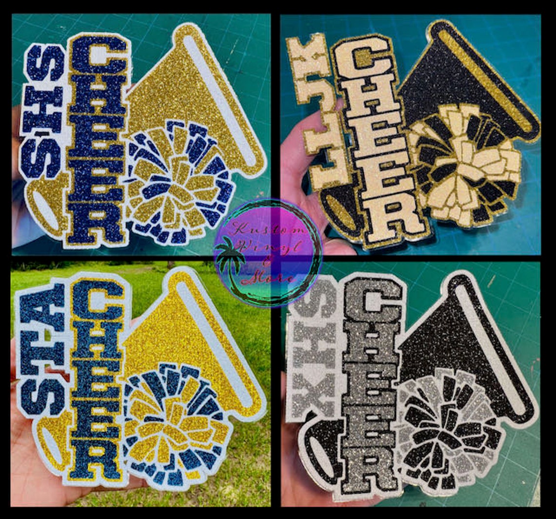 Cheer Glitter Stickers Cheerleader High School Team Name - Etsy