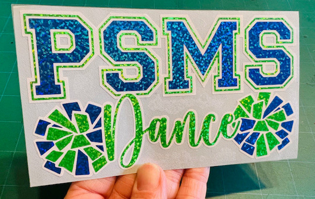 Custom DANCE High School Letters and Pom Poms - Holographic Dance Team ...