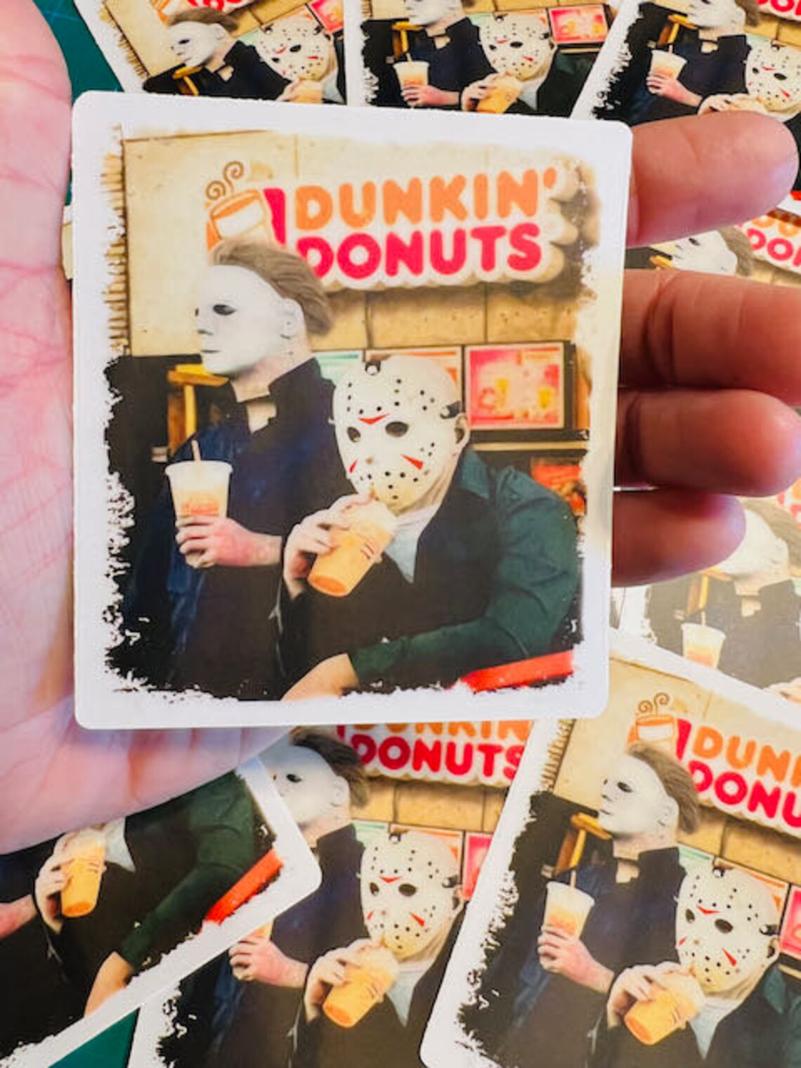 Michael Myers Jason Voorhees Dunkin Donuts Sticker Car - Etsy