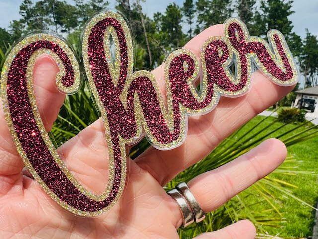 Cheer Glitter Stickers cheer Cursive Font Decal - Etsy