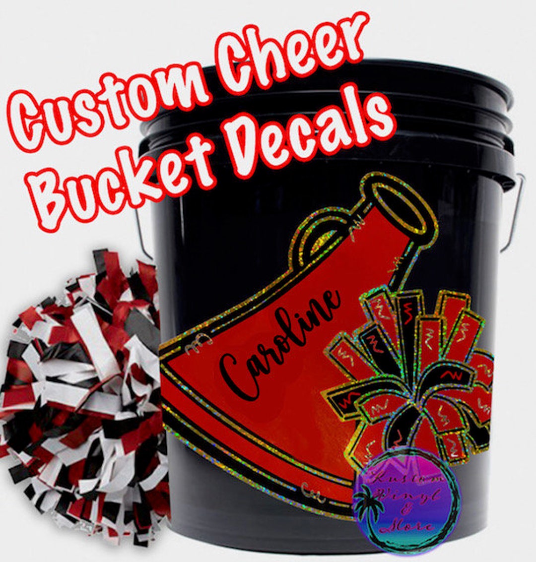Custom Cheer Decals Personalized Name Cheerleader Megaphone Decals ...