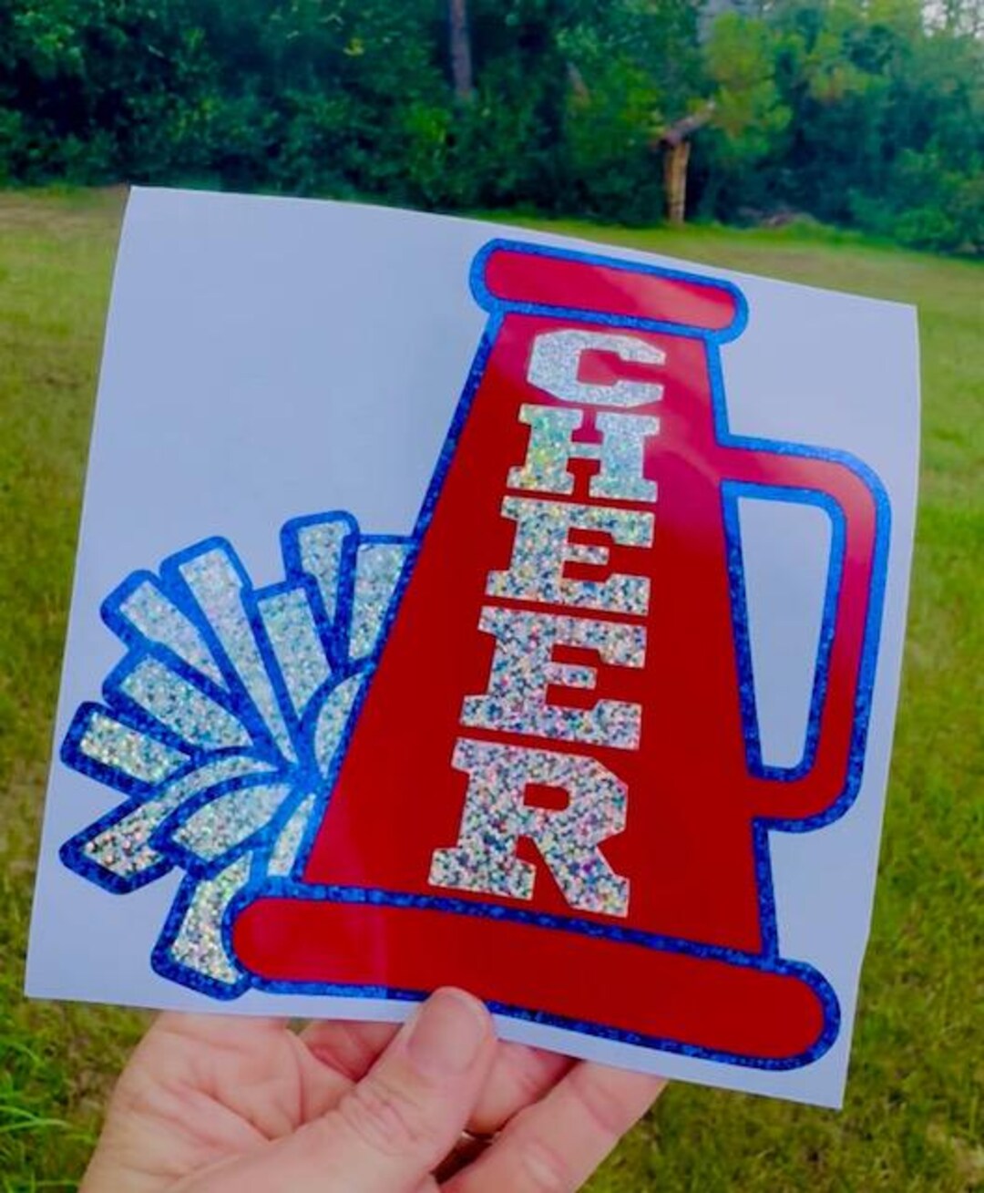 CHEER Megaphone Pom-pom Decals - Cheer School Pride Spirit Notebook Car ...