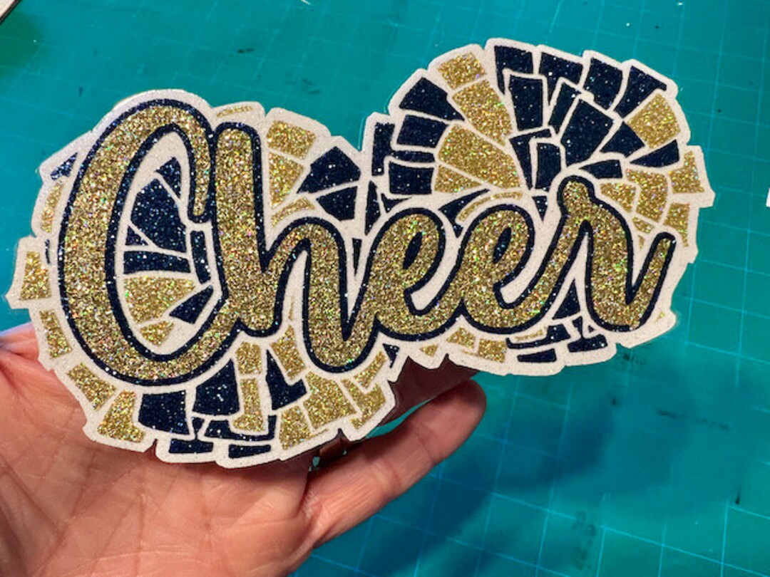 Cheer Glitter Stickers Personalized Cheerleader Pom Poms - Etsy