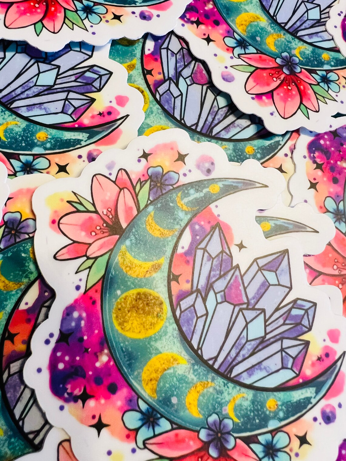 Mystical Moon Phases & Crystalssticker Windows Car Laptop - Etsy
