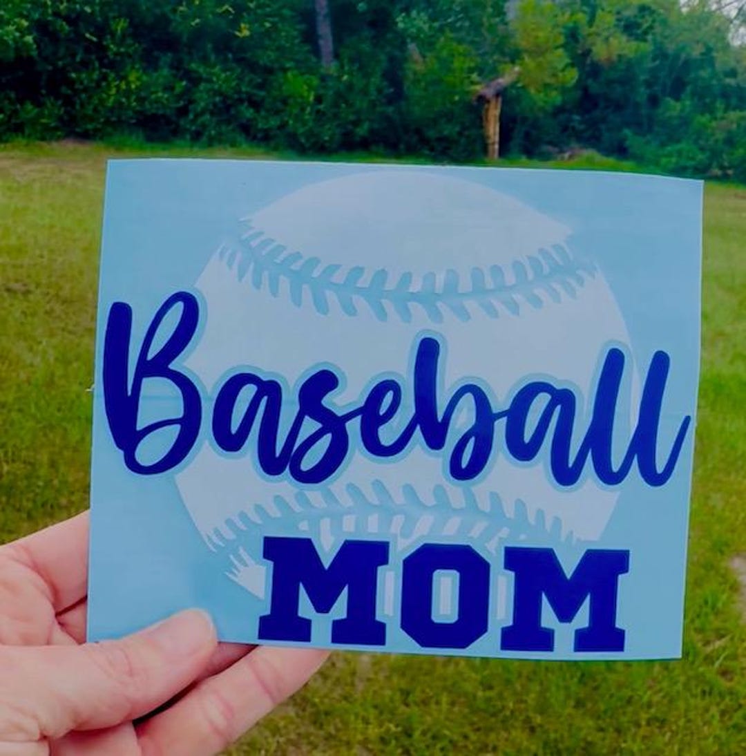 Baseball MOM Decal - Custom Baseball Vinyl Sticker - Team Sports ...