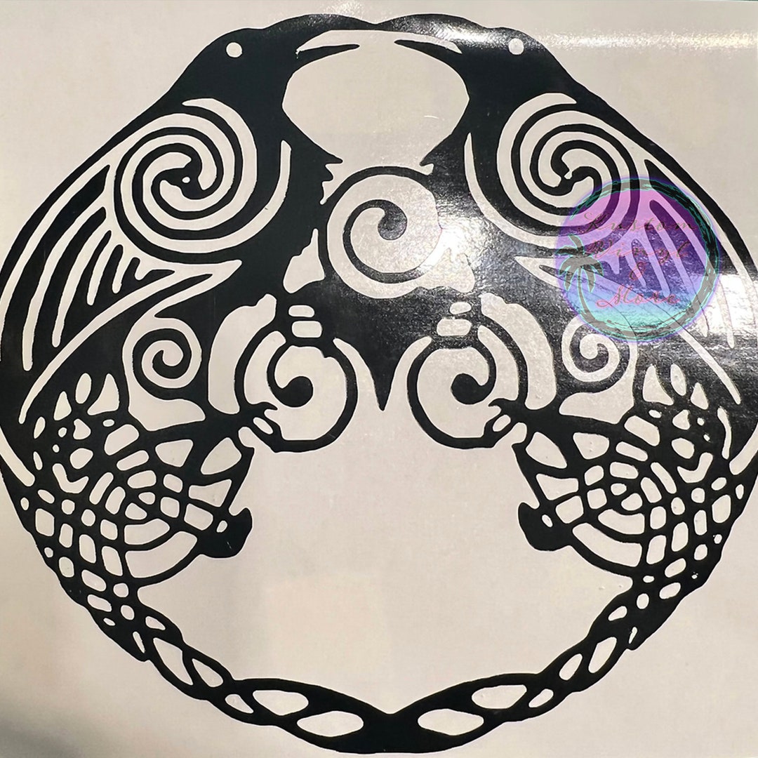 Huginn & Muninn Norse Symbol Sticker Odin's Messengers Sticker 5 to 12 ...