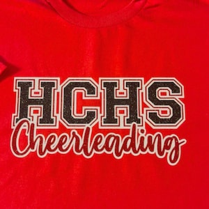 Custom Glitter Cheerleading T-shirts - Personalized Team School Letters ...