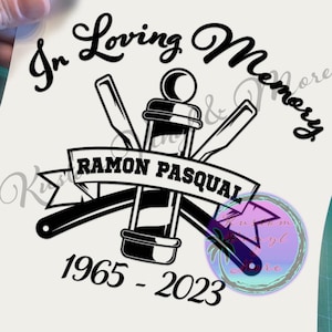 In Loving Memory Barber Memorial Decals - Missed Loved Ones Memorial ...
