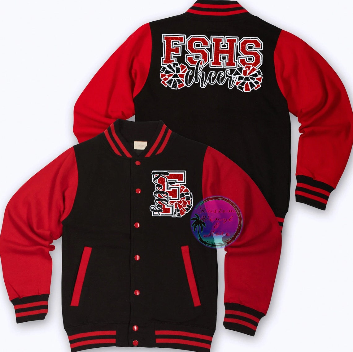 Custom Glitter Cheer Varsity Jackets Cheerleader Big Letter - Etsy