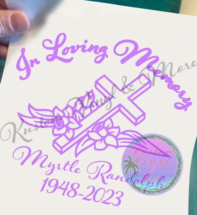 In Loving Memory Cross and Flowers Memorial Decals Missed - Etsy