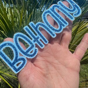 Custom Name Glitter Stickers- Hand Written Font Decal - Laptop Water ...