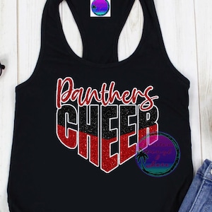 Custom Glitter BIG Cheer Tank Tops - Racerback Tanks - School Team Name ...