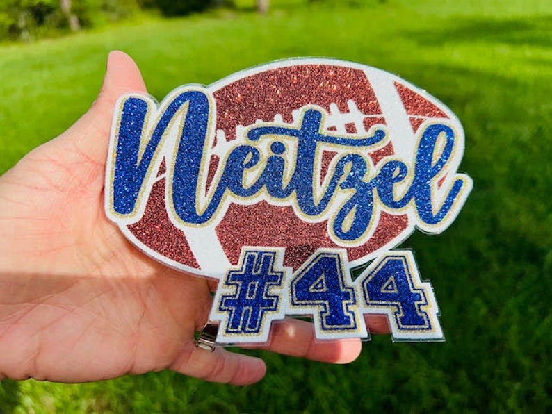Custom Glitter Football Team Stickers Player Name and Number - Etsy