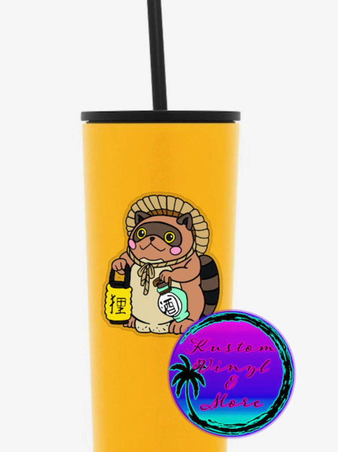 Japanese Tanuki Sticker Japan Good Luck Prosperity Car Laptop Tumbler ...