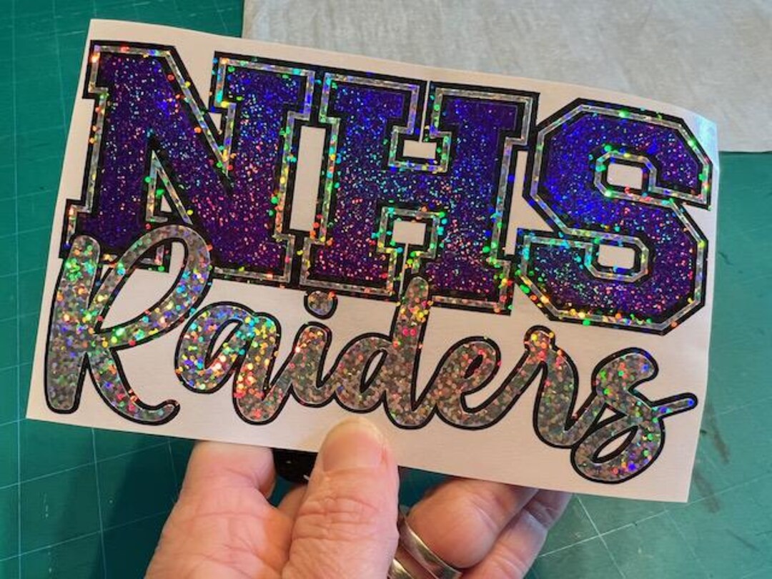 Custom School Pride Decals - Holographic - Cursive Name Sports Team ...