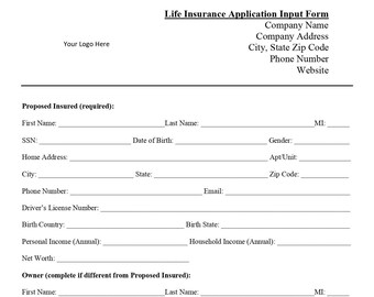 Insurance Template - Etsy