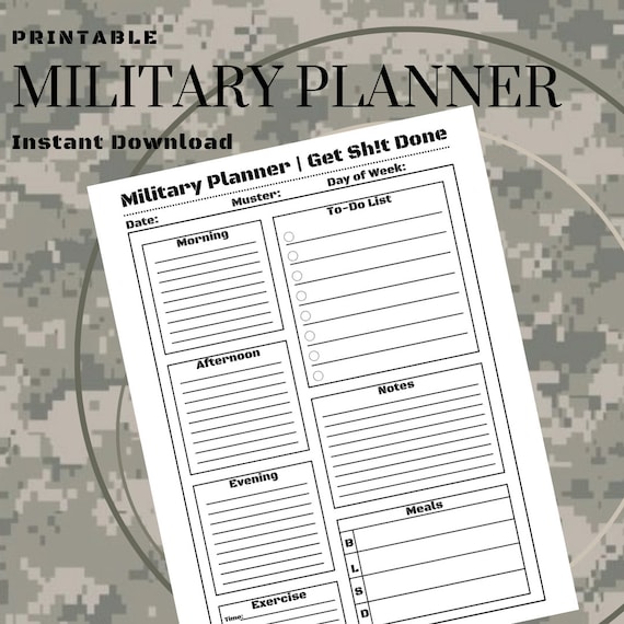 MILITARY PLANNER Get Sht Done Be an Efficient Leader - Etsy