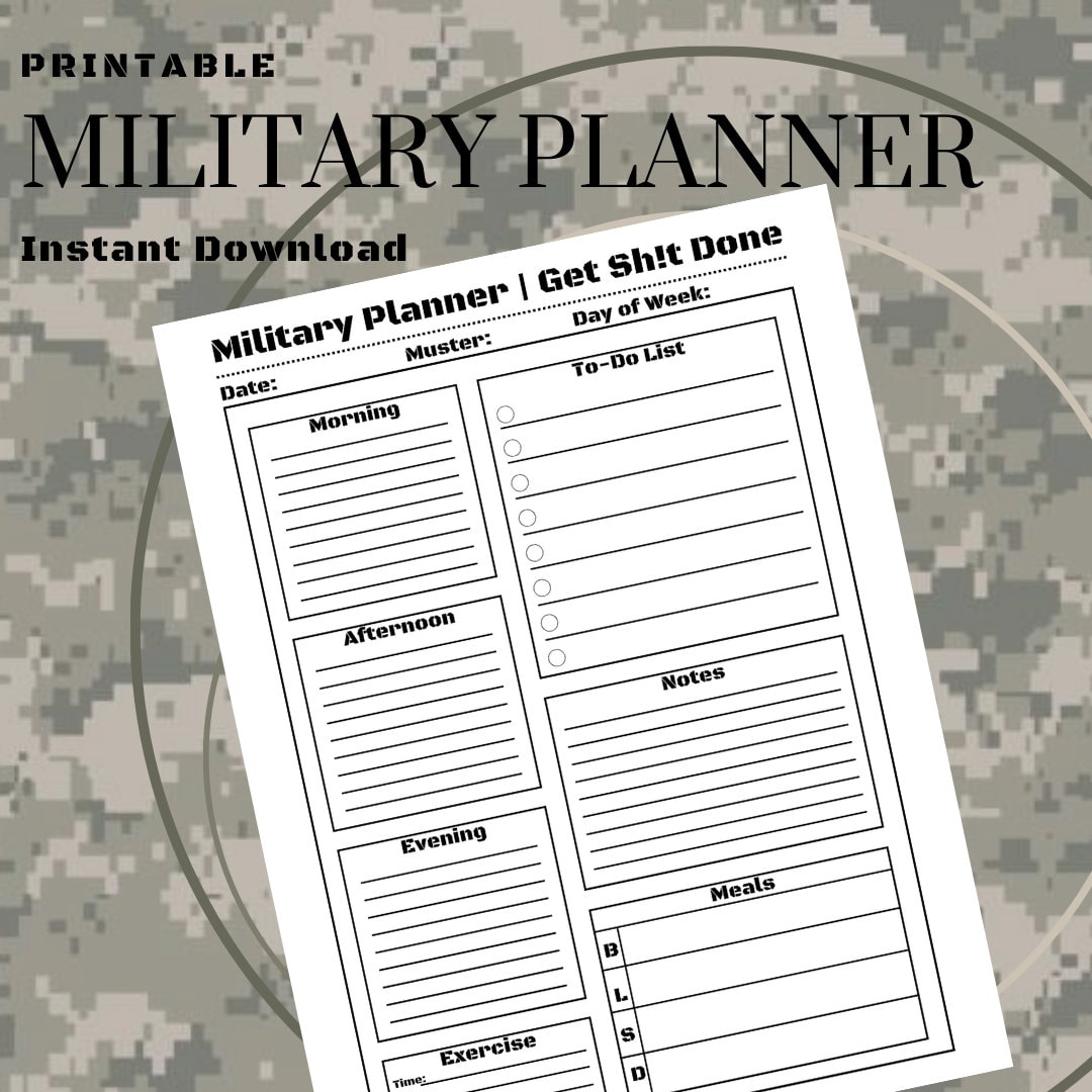 MILITARY PLANNER | Get Sh!t Done | Be an Efficient Leader - Etsy