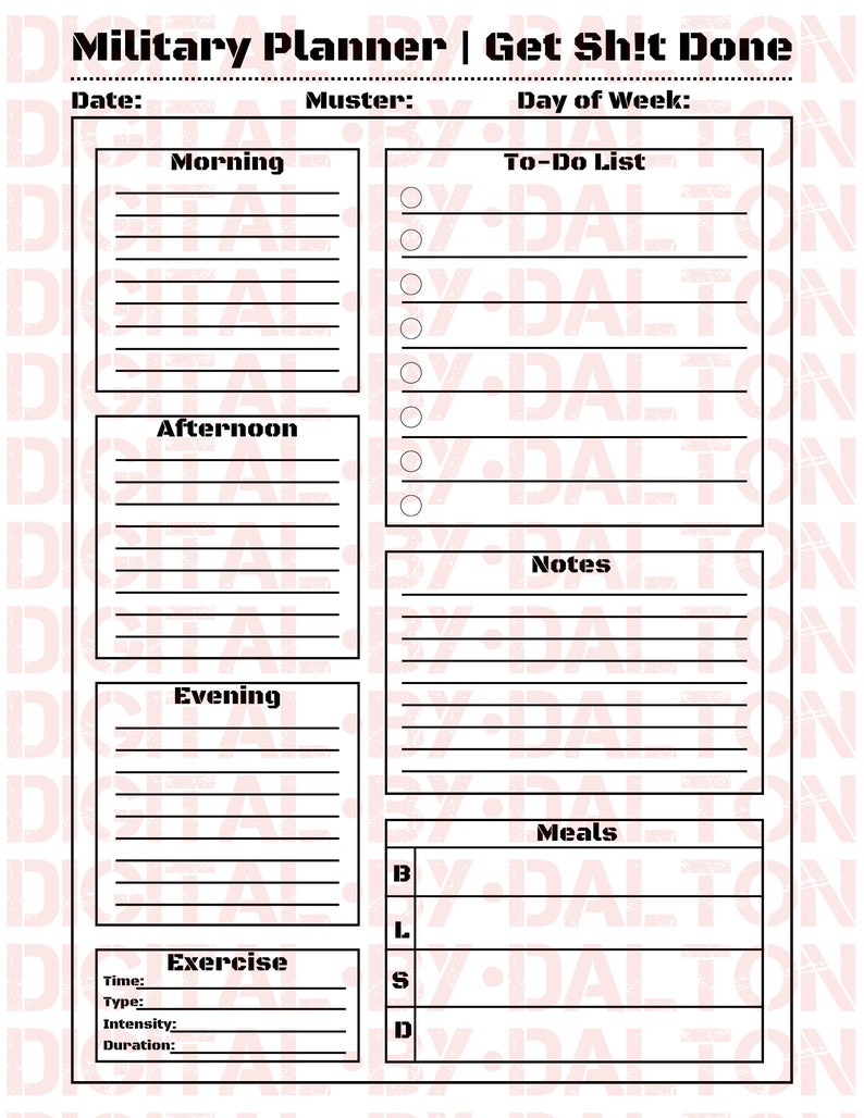 MILITARY PLANNER | Get Sh!t Done | Be an Efficient Leader - Etsy
