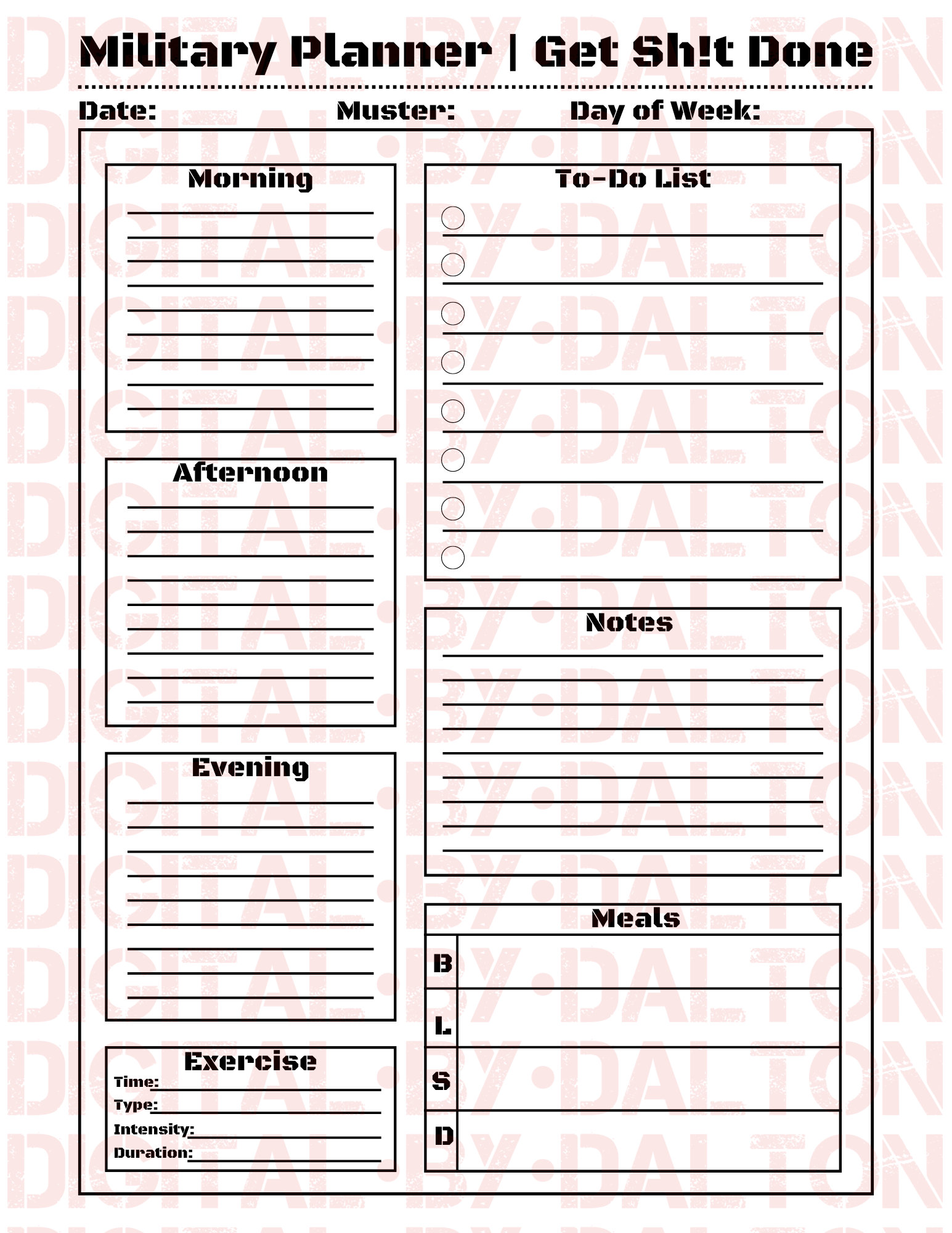 MILITARY PLANNER | Get Sh!t Done | Be an Efficient Leader - Etsy