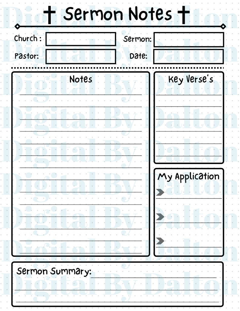 Printable Sermon Notes | Grow in Your Faith | Instant Download - Etsy