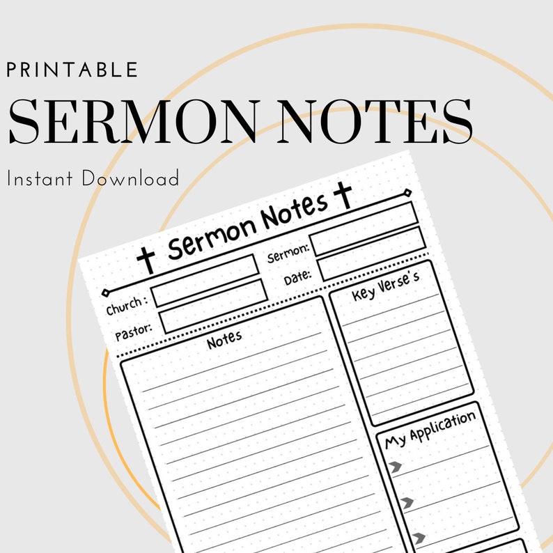 Printable Sermon Notes | Grow in Your Faith | Instant Download - Etsy