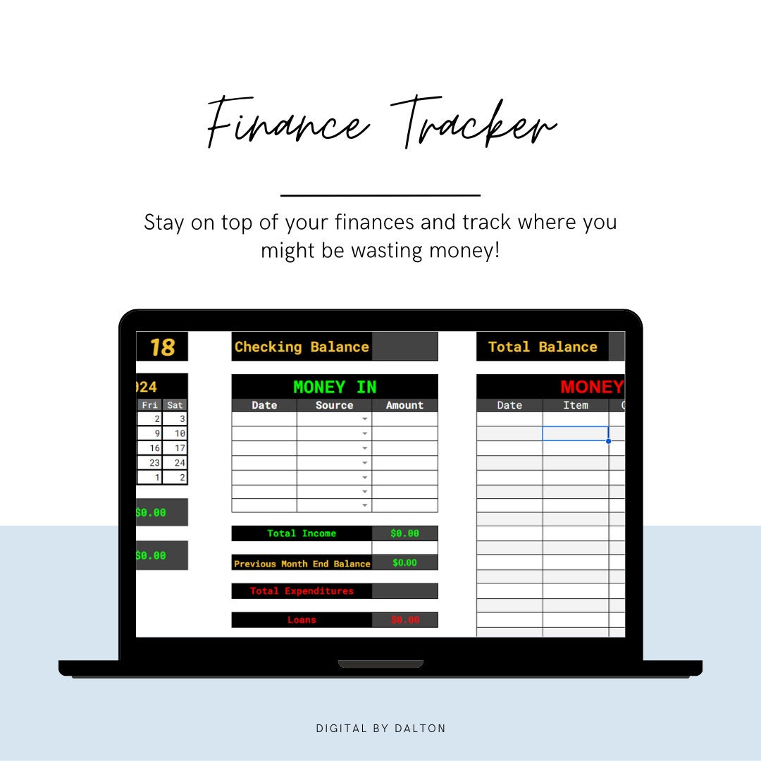 Daily Task Planner & Finance Tracker | Google Spreadsheet - Etsy