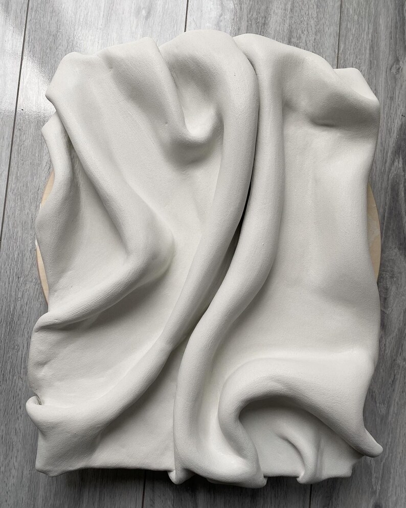 Draped Plaster Art Minimalist 3D white Scandinavian Inspired - Etsy