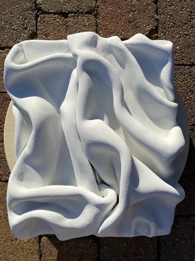 Draped Plaster Art Minimalist 3D (white Scandinavian Inspired, Textured ...