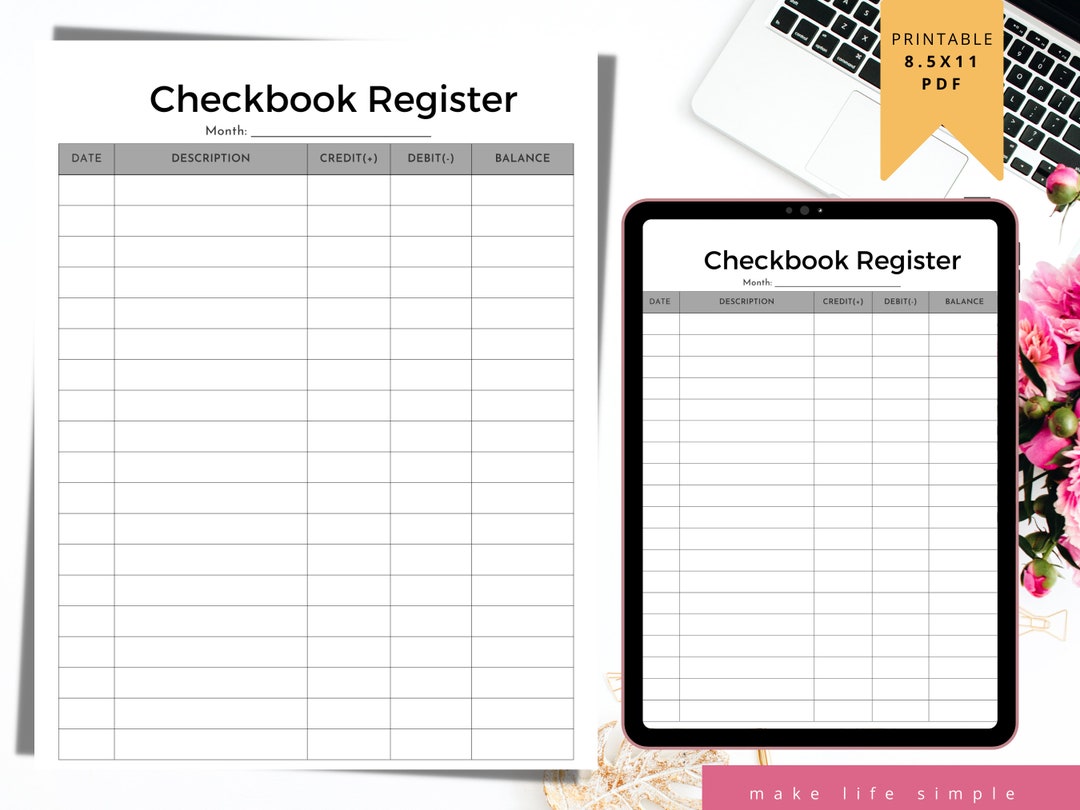 Checkbook Register Check Register Transaction Register - Etsy