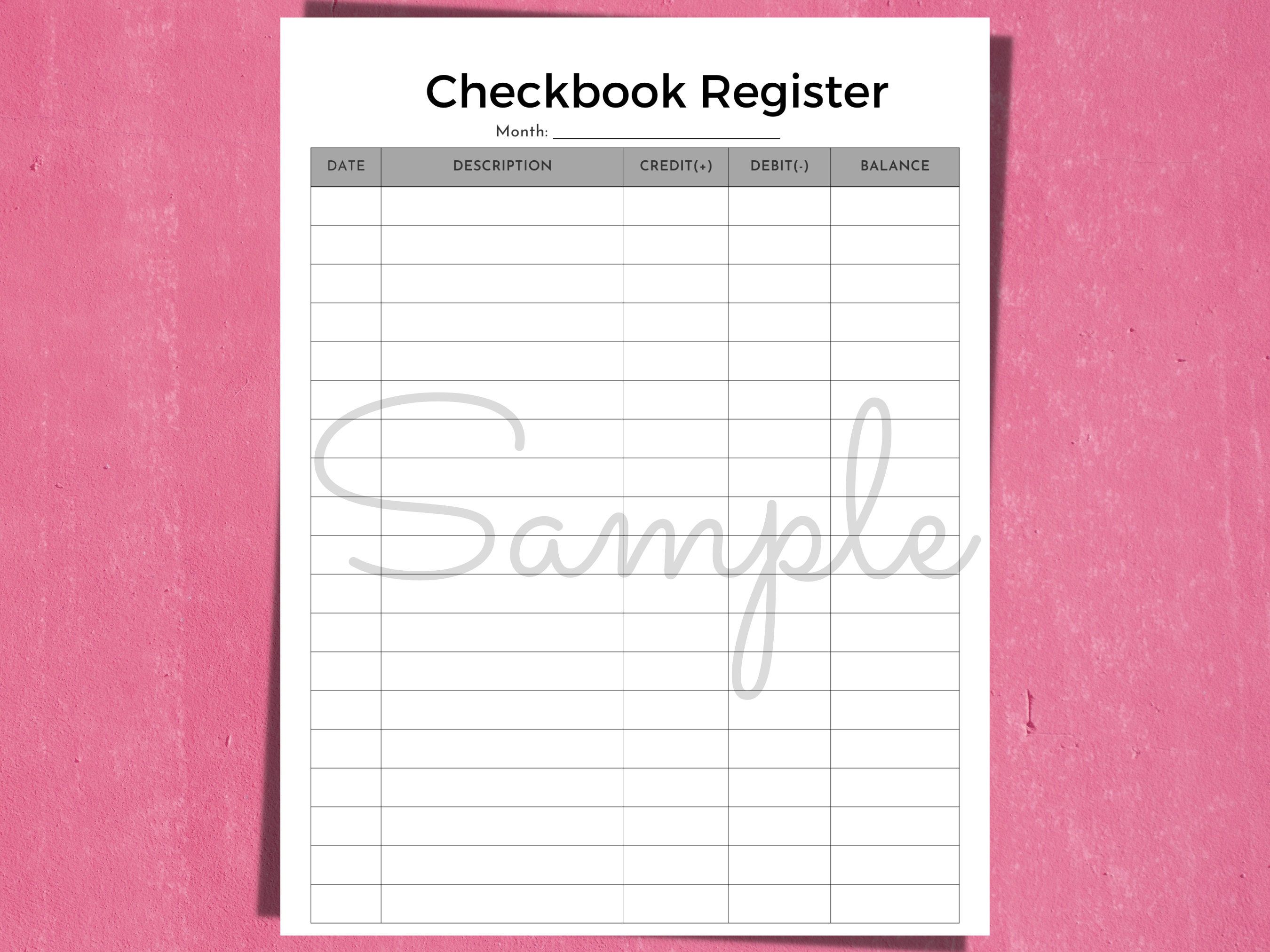 Checkbook Register Check Register Transaction Register - Etsy