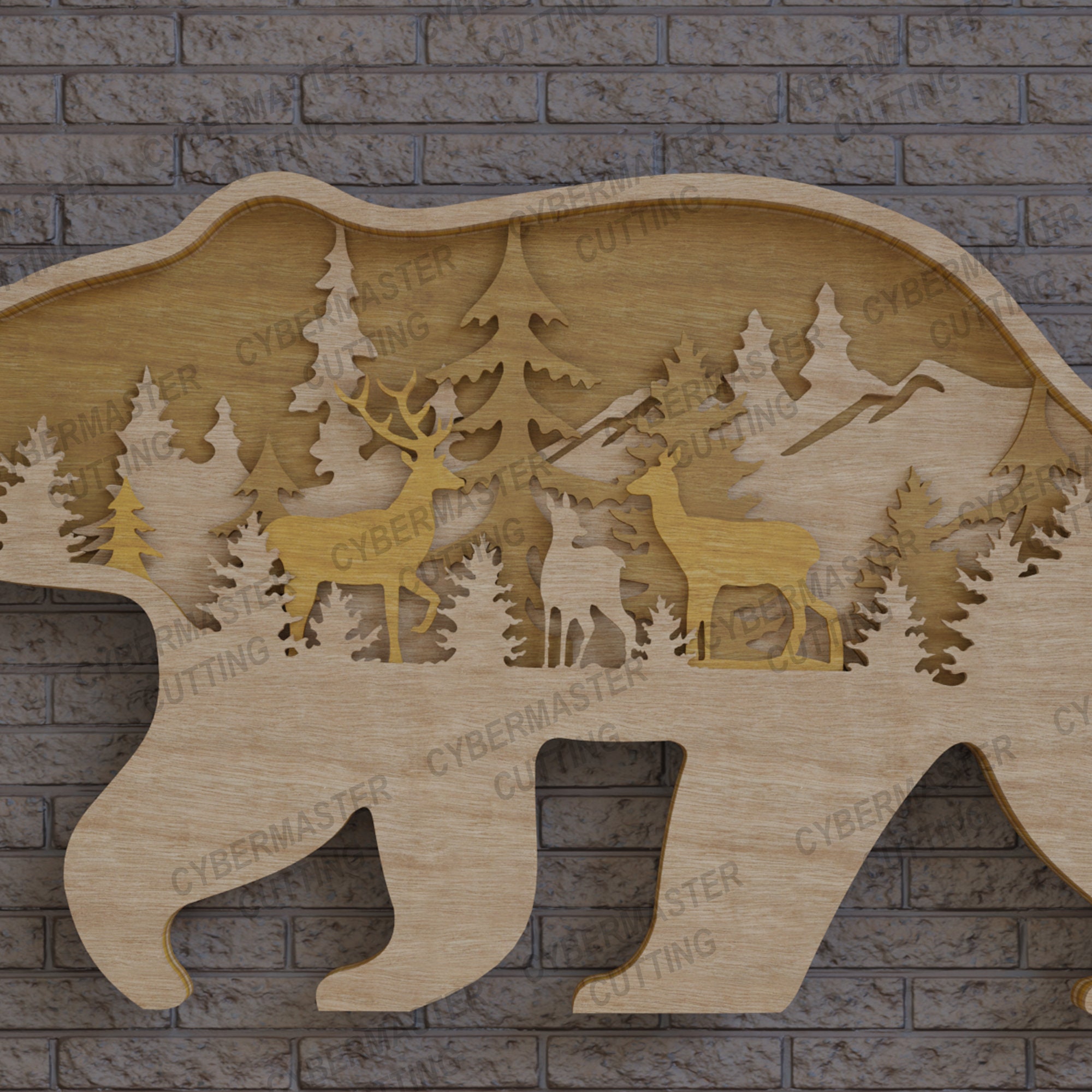 Bear Multilayer Laser Cut File Digital Model Pattern Instant Download ...