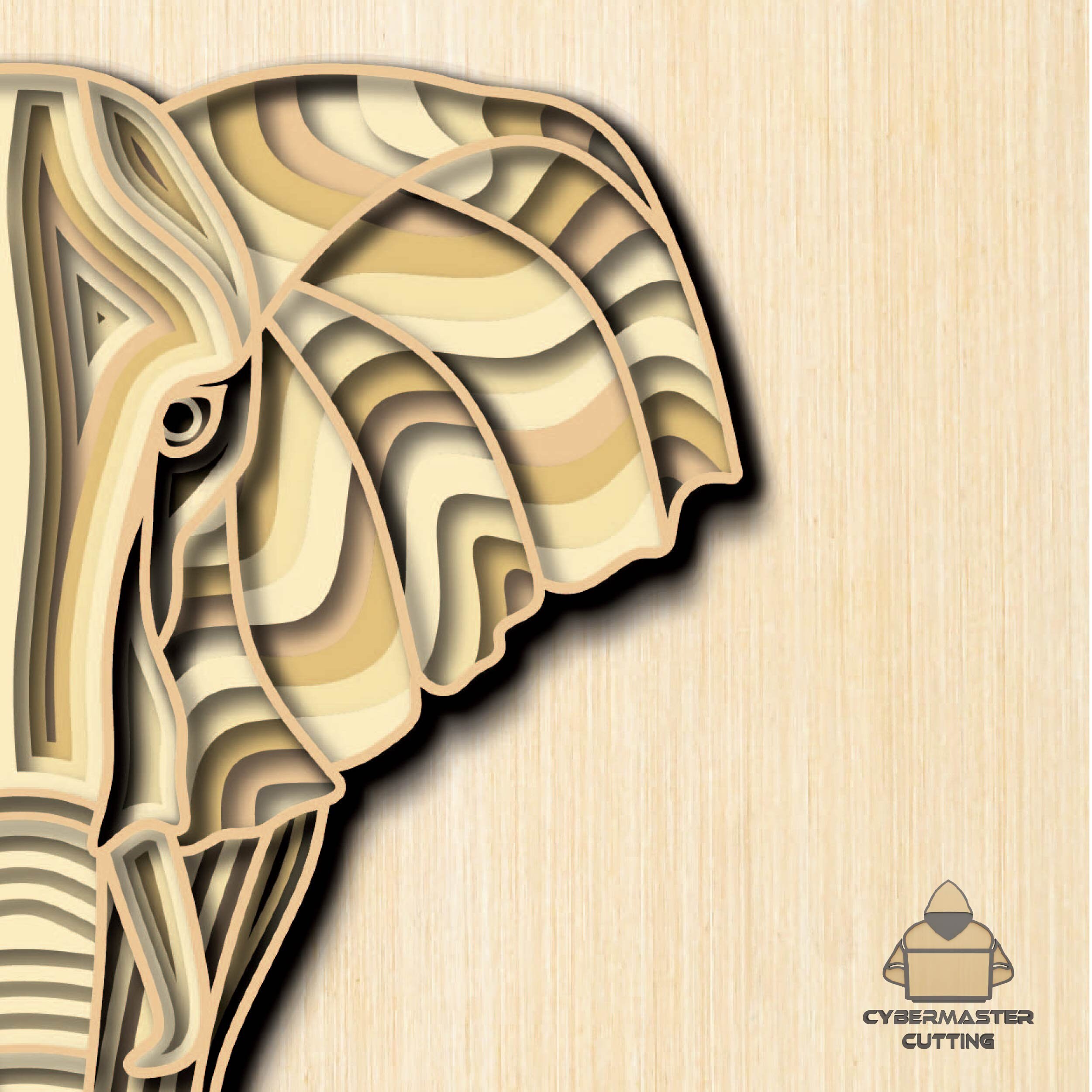 Elephant Type-2 Laser Cut Files | Elephant Multilayer Instant Download ...