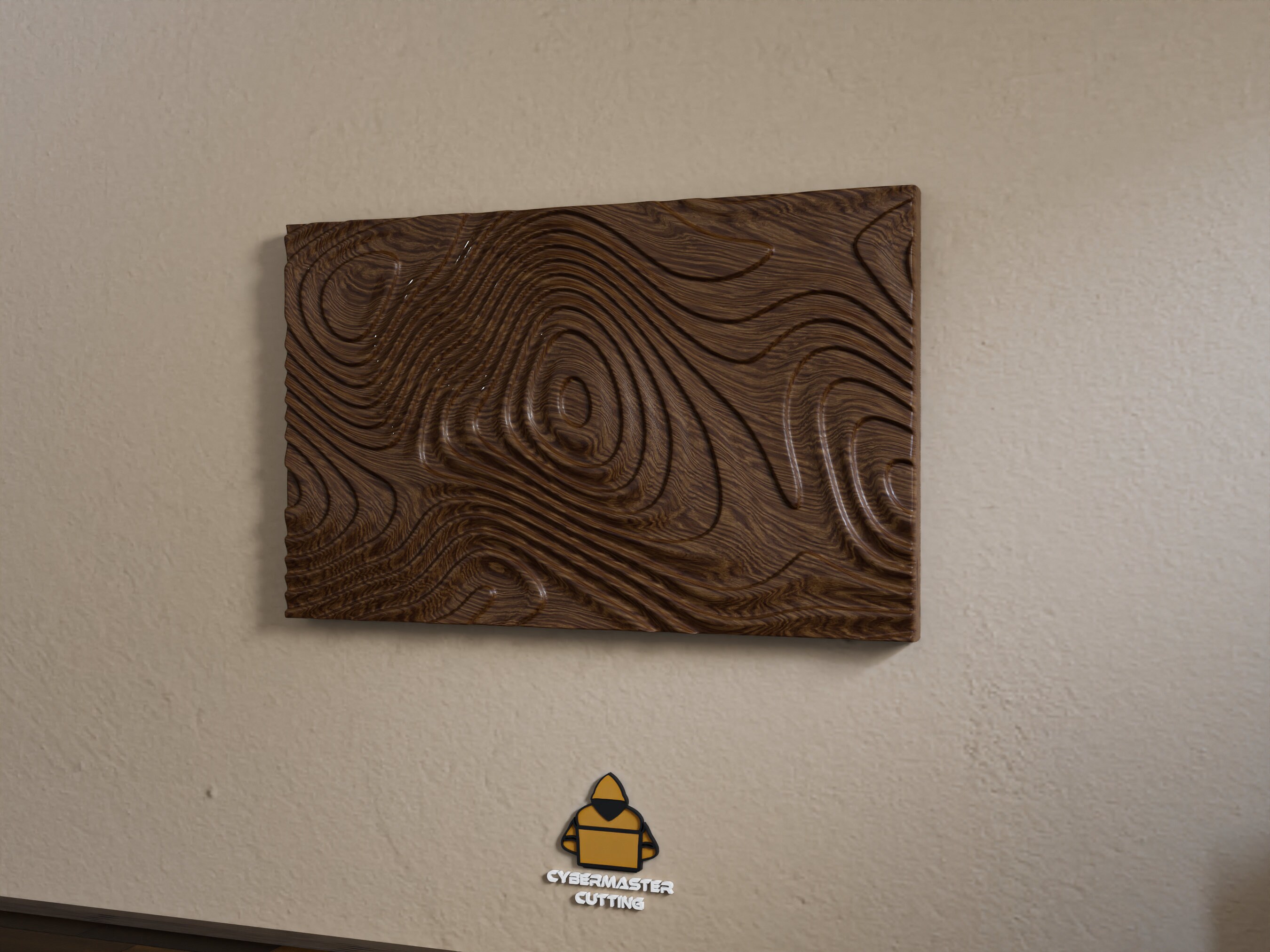 Parametric Engraving Circle Wave Wooden Wall Art STL CNC Digital Files ...