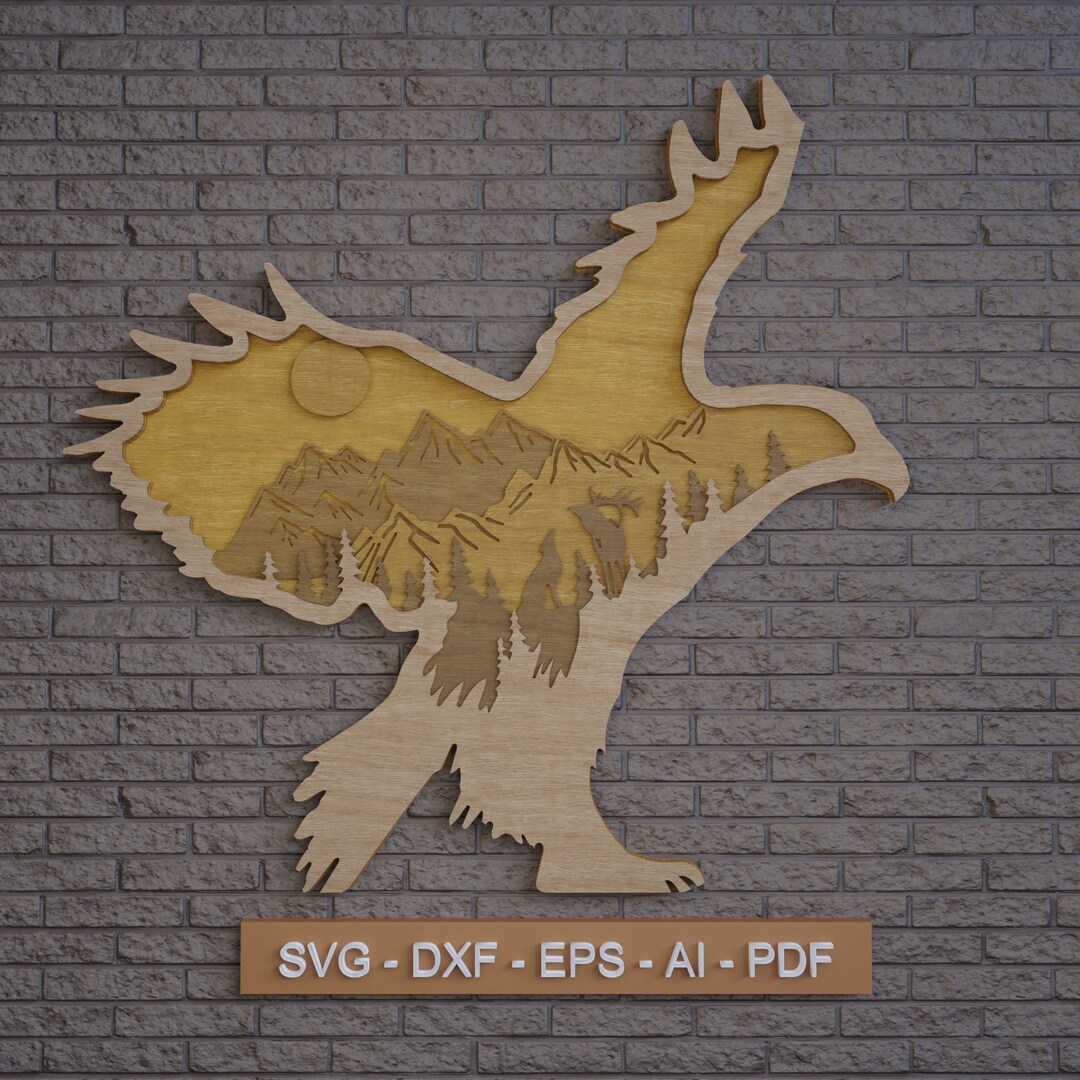 Eagle Multilayer Laser Cut File Digital Model Pattern Instant Download ...