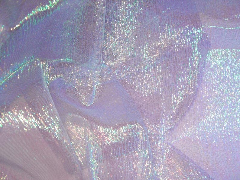 Fxx (1.2 Meter/47"wide) Reflective Crinkle Organza Shiny Mirror Crystal ...