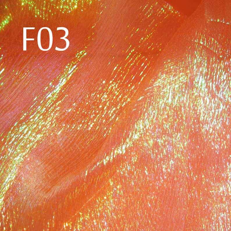 Fxx (1.2 Meter/47"wide) Reflective Crinkle Organza Shiny Mirror Crystal ...