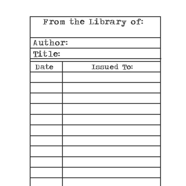 Vintage Library Due Date Cards, Printable Digital Download, Stamped ...