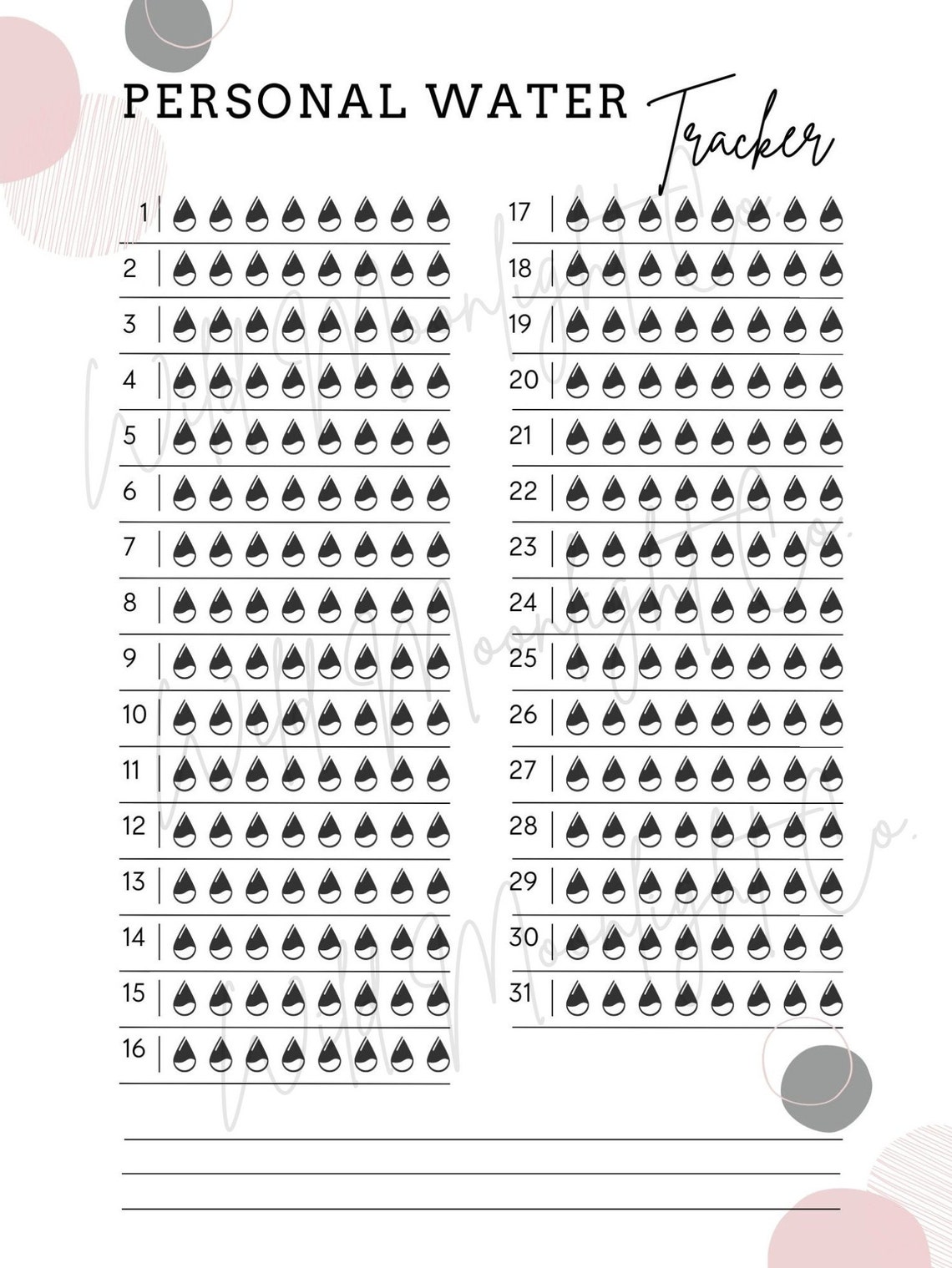 Planning 5-pack | Cute Pink Planning Pages | Digital Download | Wild ...