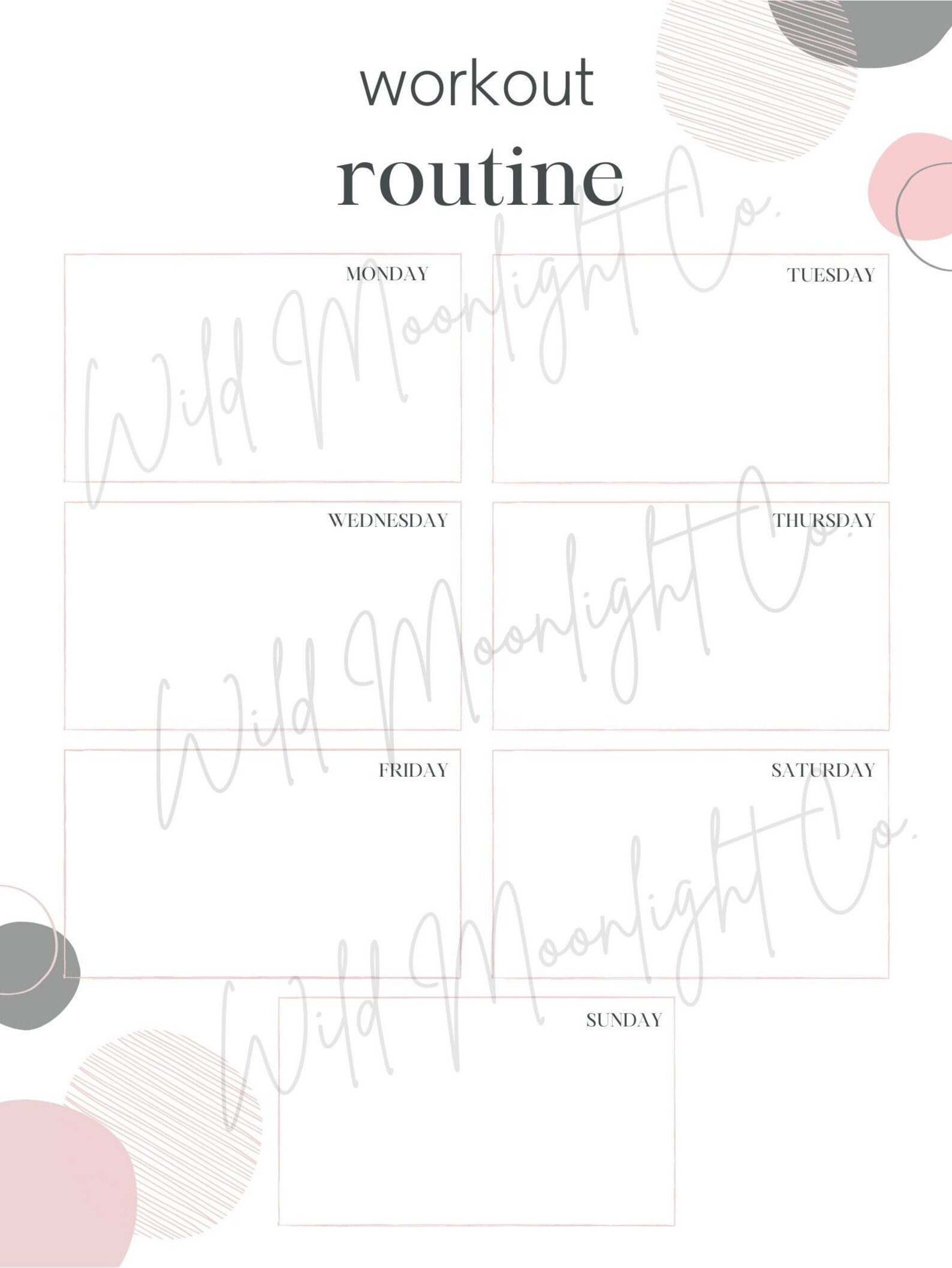 Planning 5-pack | Cute Pink Planning Pages | Digital Download | Wild Moonlight Co. - Etsy