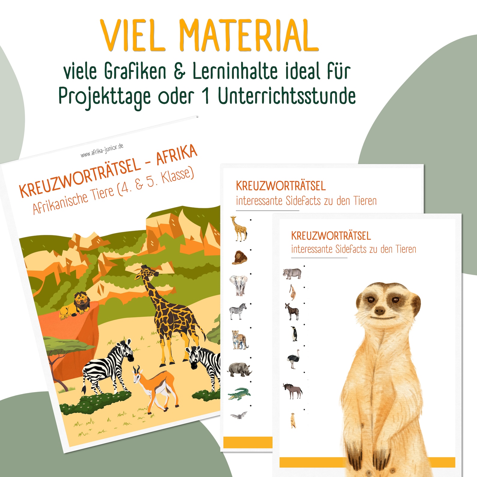 African Animals Crossword Puzzle - Hybrid PDF Learning Game for 4th ...