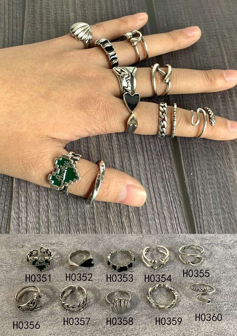 Vintage Chunky Ring Adjustable Punk Ring Gothic Rings Boho - Etsy