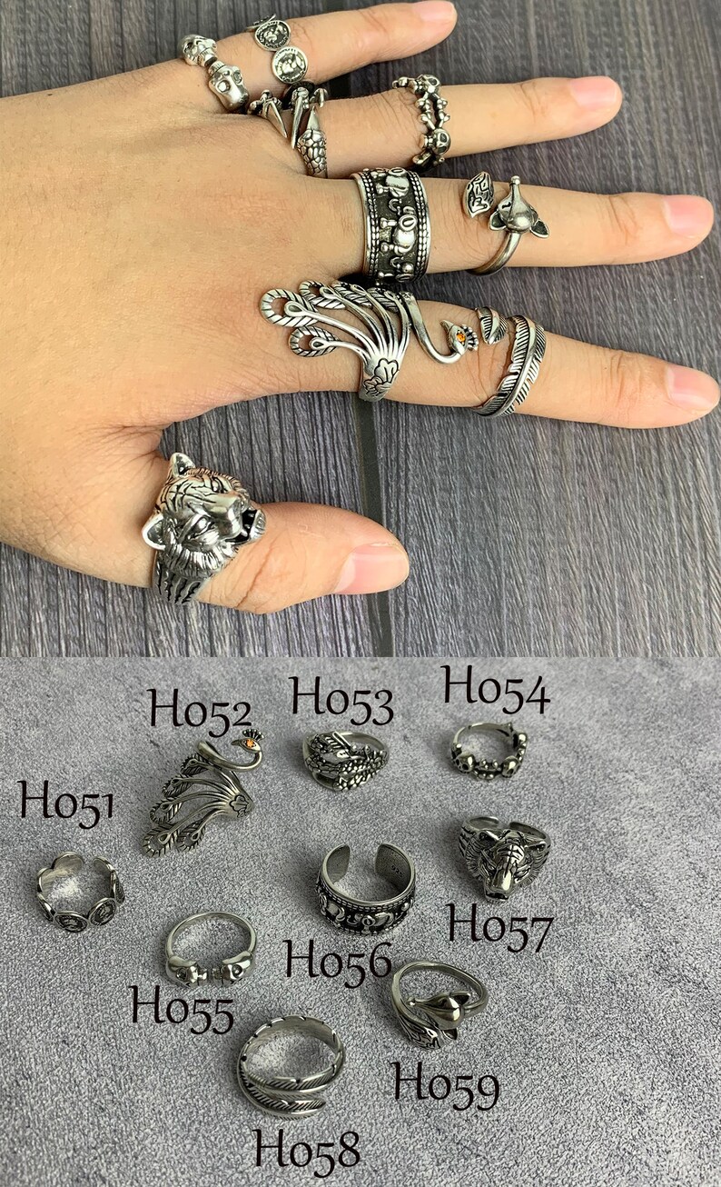 Multiple Styles Punk Ring Gothic Rings Boho Ring Adjustable - Etsy UK