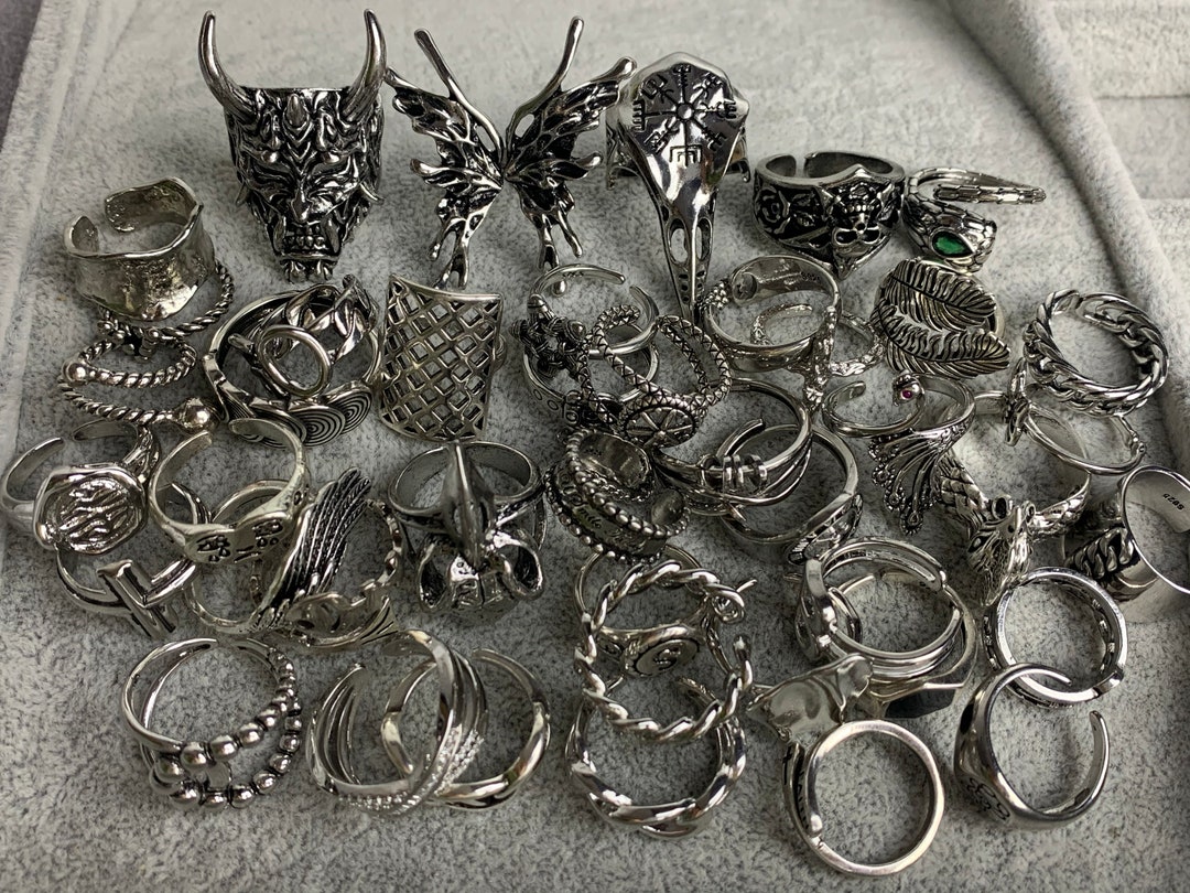 Vintage Chunky Ring, Adjustable Punk Ring, Gothic Rings, Boho Ring ...