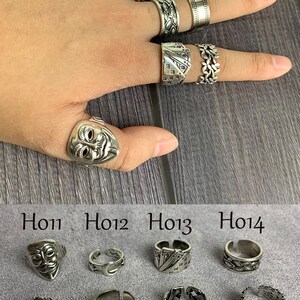 Multiple Styles Punk Ring, Gothic Rings, Boho Ring, Adjustable Chunky ...