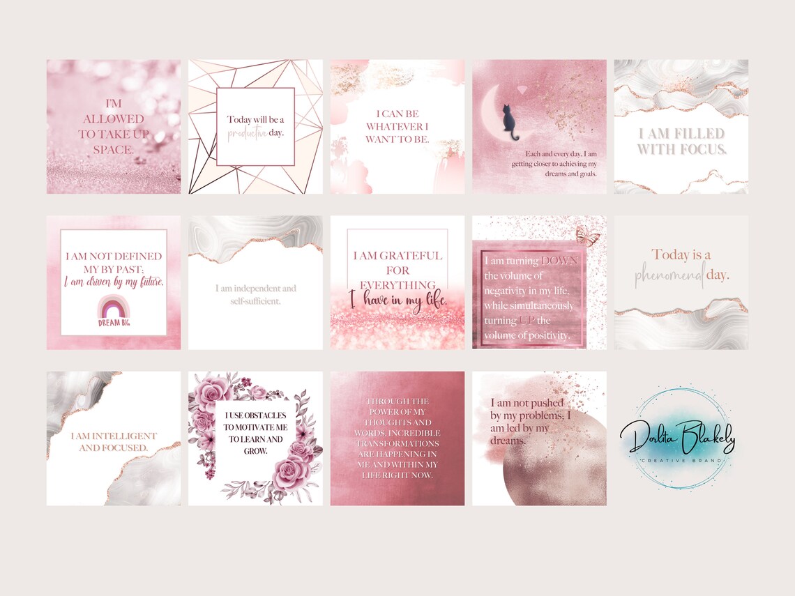Rise & Grind - Printable Affirmation Cards | Goodnotes Stickers - Etsy