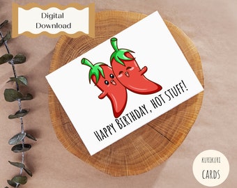 Happy Birthday Hot Stuff Card - Etsy