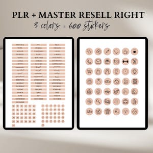 PLR MRR Digital Stickers Everyday Use Editable Canva Template Date Icon ...
