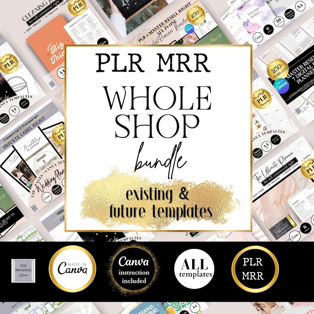 Whole Shop Bundle Resell Rights PLR, MRR Digital Product Planners ...