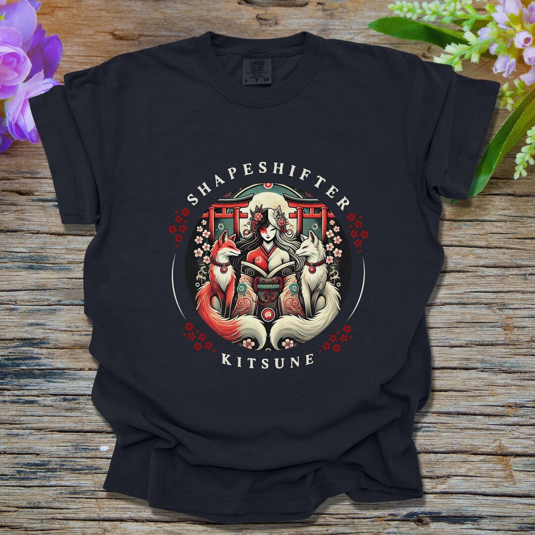 Kitsune T-shirt: Japanese Folklore Shapeshifter Design - Etsy